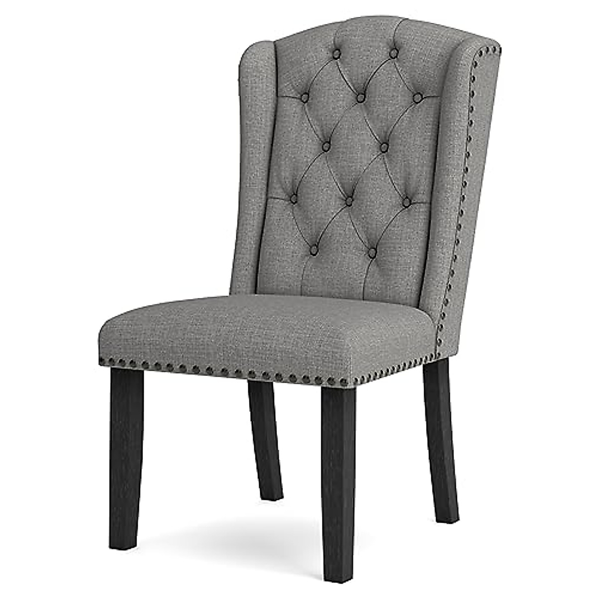 Signature Design by Ashley Jeanette Modern Tufted Dining Upholstered Side Chair, Set of 2, Gray