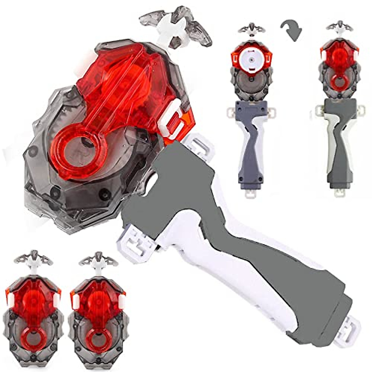 DWIN Bey Battling Toys Burst Booster GT Starter B-145 Venom Diabolos / Devolos .Vn.Bl Battle with B-184 Custom String Bey Launcher LR Left+Right Spin & Launcher Grip Spinning Top Toys Set (B-145)