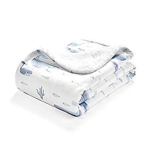Lush Decor Baby Seaside Sherpa Blanket, Blue 30" x 40"