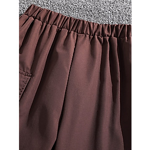 Floerns Girls 2 Piece Outfit Letter Print Rib Knit Crop Tank Top and Cargo Pants Brown 10Y