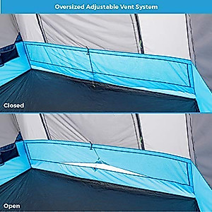 CORE 12 Person Instant Cabin Tent with LED Lights | Large 3 Room Family Lighted Pop Up Tent for 2 Minute Camp Setup | Included Storage Pockets for Camping Accessories