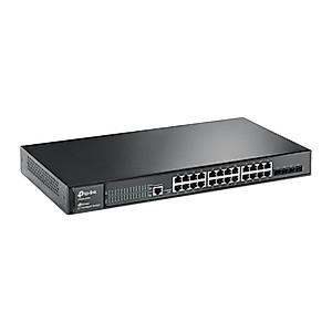 TP-Link 24 Port Gigabit Switch | L2 Managed w/Console Port | 4 SFP Slots | Limited Lifetime Protection | Support L2/L3/L4 QoS, IGMP and Link Aggregation | IPv6 and Static Routing (T2600G-28TS)