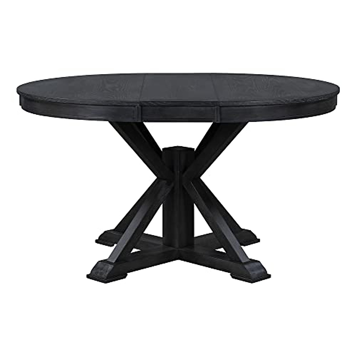 WOZNLA 5-Piece Retro Style Extendable Round Dining Table Set with 4 Upholstered Chairs - Perfect for Kitchen and Living Room - Vintage Elegance for Your Home