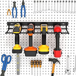 SOOANGEL Power Tool Storage Organizer, Tool charging station, Drill Charging Station Garage Organization& Storage,Heavy Duty Floating Tool Shelf for Workshop Shed Pegboard (2 Pack)