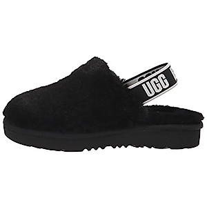 UGG Girls K Fluff Yeah Clog Slipper, Black, 6 Big Kid