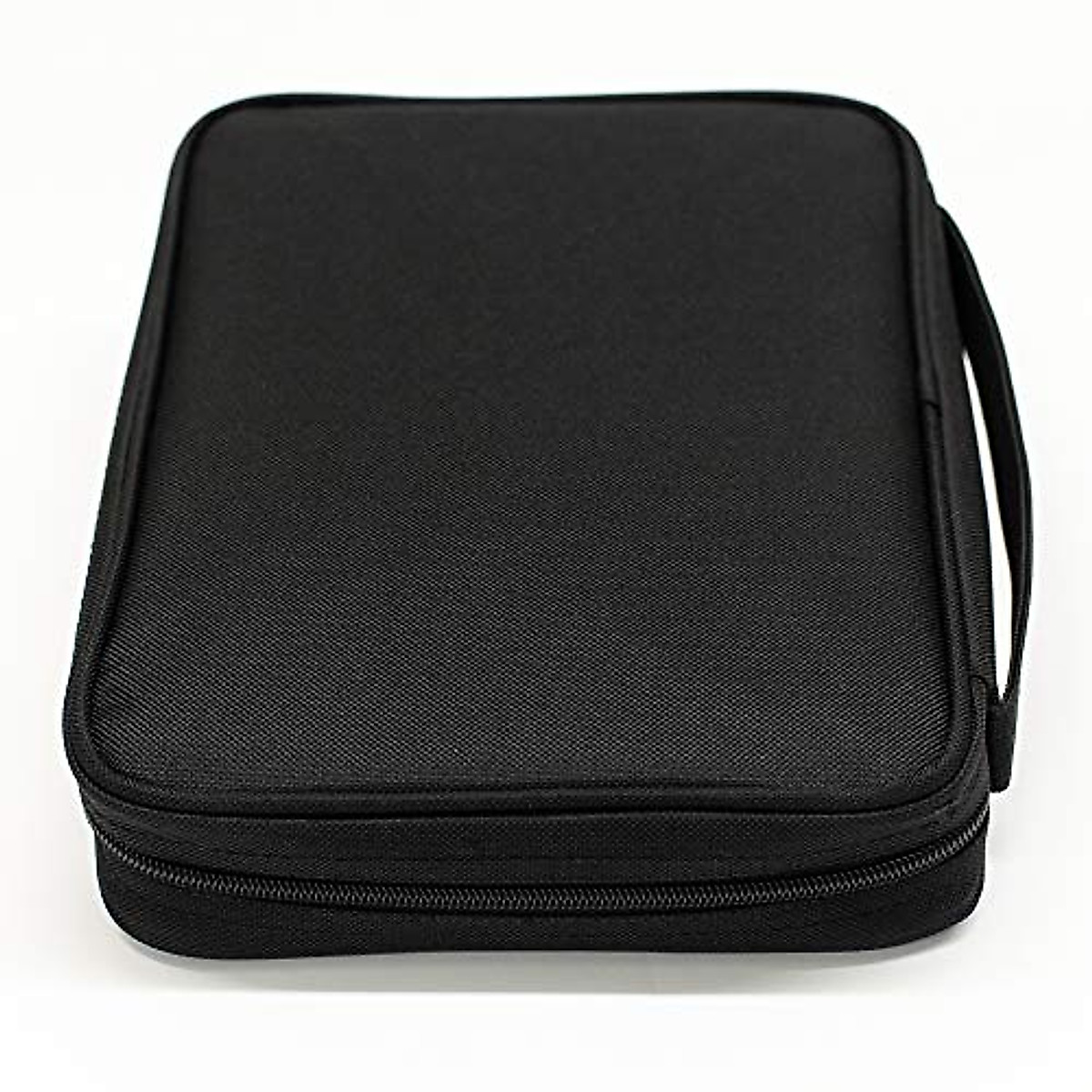 Black Medallion Cross and Pocket Nylon Bible Cover with Handle, Large