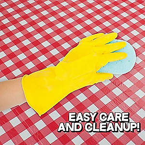 Red and White Vinyl Table Cloth with Flannel Backing by Pudgy Pedro's Party Supplies