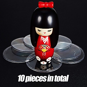 Outus 10 Pieces Plastic Action Figure Display Stands Round Figure Stand Miniature Bases for 6 - 8 Inches Figures (White)