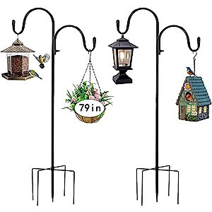 Shepherds Hook 79 Inch (2pcs), Adjustable Shepherds Hook, for Hanging Solar Lights, Bird Feeders, Mason Jars, Christmas Lights, Lanterns, Garden Stakes and Wedding Décor