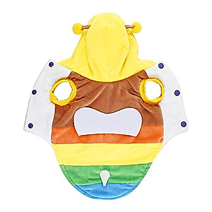 Filhome Pet Bee Dog Costume, Halloween Dog Hoodies Outfits Cute Cat Hooded Coat Warm Apparel Fall Winter Christmas Cosplay Clothes for Small Medium Pet(M/Multicolor)