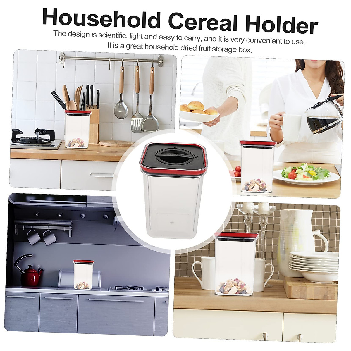 Mobestech Airtight Food Storage Container Plastic Container Vacuum Containers Ml Bean Kitchen Bucket for Airtight Sealed Food Coffee Rotary Seal Lid Leak Grain Flour Switch Empty Bins Rice