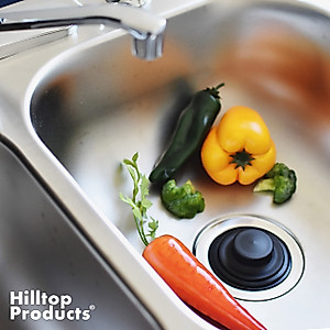 3 3/8 inch (8.57Cm) - Black Kitchen Garbage Disposal Plug Sink Stopper Stainless Steel Fits Standard Kitchen Drain with Garbage Disposal Size of 3 1/2 Inch (3.5 Inch) Diameter - Electroplated Coated