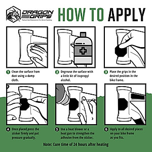 Dragon Grips Mountain Bike Frame Protection, 20 Pcs Black Bicycle Frame Protection for Bike Protection Tape, Waterproof MTB Frame Protection Decals