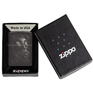 Zippo Gas Mask Design High Polish Black Pocket Lighter
