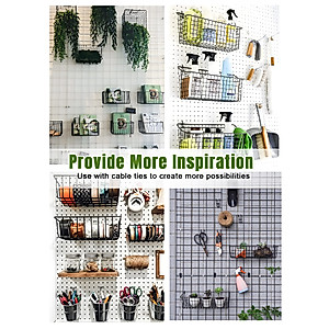 SEMPOMA 6 Pack Black Wire Basket, Hanging wall Basket for Wall Grid Panel, Metal Hanging Baskets for Organizing, Wire Basket for Kitchen Storage, Grid Wall Accessories