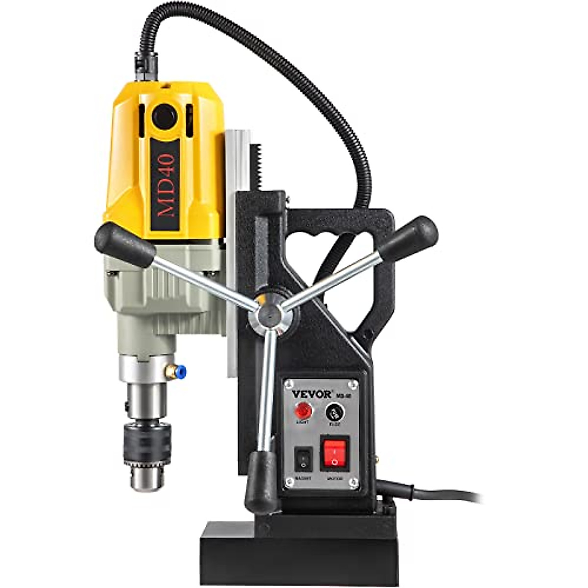 VEVOR Magnetic Drill, 1100W 1.57" Boring Diameter, 2697lbf/12000N Portable Electric Mag Drill Press with 7 Bits, 580 RPM Max Speed Drilling Machine for any Surface and Home Improvement