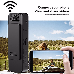 Airshi Body Camera Rotating Lens Pocket Camera Night Magnetic for Sports