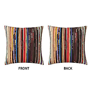 TWSZGD Indie Rock Vinyl Records Pillow Case Decorative Square Throw Pillow Covers Cushion Case Pillowcase for Sofa Couch Bed Chair Car 18x18 Inch/45x45 cm