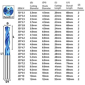 Drill Bit 3D Carbide Bits 3-12mm Internal Cooling Drill Spiral Twist Drill Bit Blue Coating Hole Drill for Metal 1Pcs (Color : 4.8x6x28x66L)