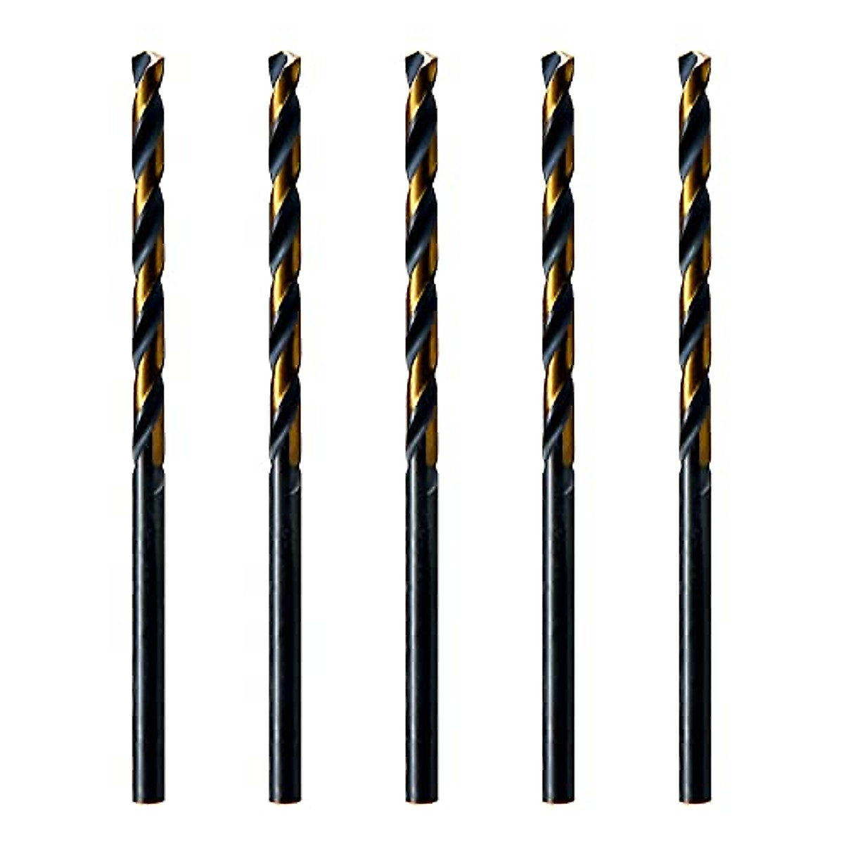 MAXTOOL No.18 5pcs Identical Jobber Length Drills Dia 0.1695" HSS M2 Twist Drill Bits Wire Gauge Gage Numbered Straight Shank Drills; JBN02H10R18P5