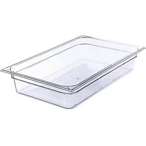 TrueCraftware- Full Size 4” Deep Polycarbonate Food Pan Clear Color- Food Storage Containers Commercial Hotel Plastic Food Pans Catering Buffets and Restaurants for Fruits Vegetables Beans Corns