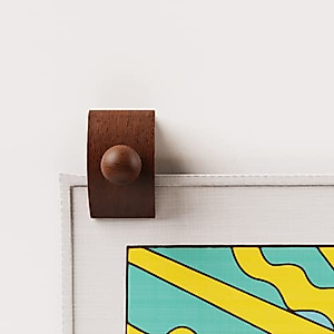 Tapestry Hangers, 4 Small Quilt Hangers for Wall Hangings, Blanket Hanger Clamps, Carpet Rug Display, Wooden Wall Clips for Hanging (Brown)