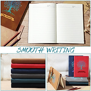 6 Pieces Leather Journal for Women Men Tree Life Writing Journals A5 Lined Wide Ruled Notebooks Executive Thick Paper Leatherette Lay Flat Notebooks Inspirational Birthday Gifts, 200 Pages