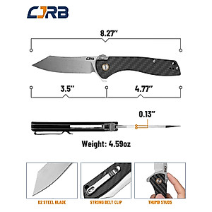CJRB Cleaver Folding Knives Pocket Knife AR-RPM9 Steel Blade Carbon fiber Handle J1915 Kicker