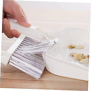 Hoement Mini Broom Mini Broom Cleaning Brush Set Broom Dustpan Computers Cleaning Brush Computer Brush White Hangable Mini Brush Pc Set Mini Dustpan