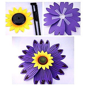 B bangcool Sunflower Lawn Pinwheels Wind Spinners Garden Party Pinwheel Wind Spinner for Patio Lawn & Garden (6 PCS)）