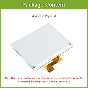 waveshare 4.2inch E-Ink Raw Display Compatible with Raspberry Pi 4B/3B+/3B/2B/B+/A+/Zero/Zero W/WH/Zero 2W Series Boards 400x300 Resolution with SPI Interface Without PCB