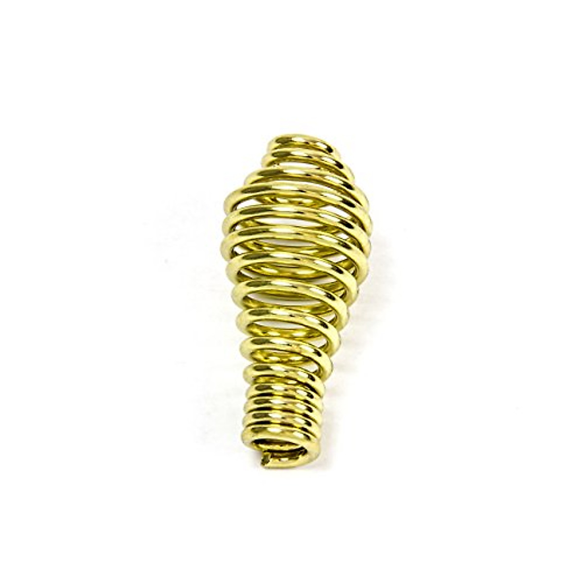 Spring Stove Handle, Brass Finish, tapered at one end. Max Diameter: 1-1/8", Length: 2-1/2", Fits 3/8" rod. For use with BBQ Grills, Smokers, Furnaces, Coal/ Wood/ Pellet Stoves, Boilers.