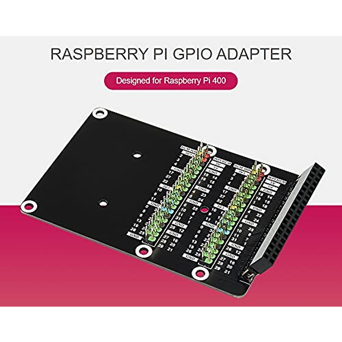 Waveshare Pi 400 GPIO Header Adapter, Header Expansion, 2X 40PIN Header, Leaning Version