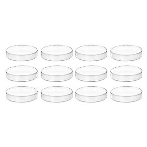 12PK Plastic Petri Dishes with Lids - 2.9" Diameter, 0.5" Depth - Molded in Polypropylene - Reusable, Autoclavable - Translucent - Eisco Labs