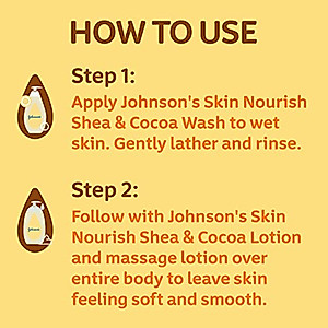 Johnson's Skin Nourish Moisturizing Baby Lotion for Dry Skin with Shea & Cocoa Butter Scents, Gentle & Lightweight Body Lotion for The Whole Family, Hypoallergenic, Dye-Free, 16.9 fl. oz