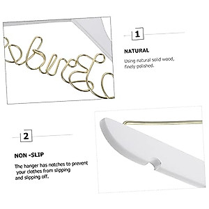 Garneck Bridal Hanger Wedding Hanger Nonslip Hangers Wire Hangers Bride Wedding Hangers Wedding Clothes Hanger Wood, Iron Dress Rack Bridegroom Clothing Bride Hanger for Wedding Dress