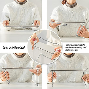 DEYIZY 2-Tier Foldable Bathroom Counter Organizer for Skincare, Vanity & Makeup - Space-Saving, Stackable, No Assembly - Bathroom Countertop Organizer, Bathroom Cabinet Organizer