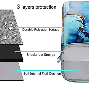 MOSISO Laptop Shoulder Bag Compatible with MacBook Air 15 inch M3 A3114 M2 A2941 2025 2023 2024 / Pro 16 2025-2019 M4 M3 M2 M1,15-15.6 inch,Carrying Briefcase Sleeve with Belt Marble MO-MBH189