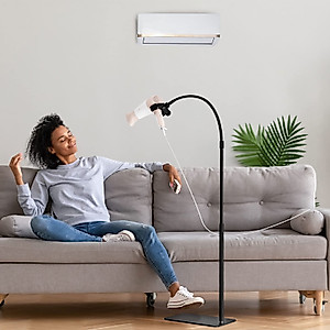 Linkidea Lazy Hair Dryer Stand, 360 Degree Rotating Blow Dryer Holder Hands-Free, Adjustable Height Hair Dryer Rack with Heavy Base for Home Salon, Lengthen