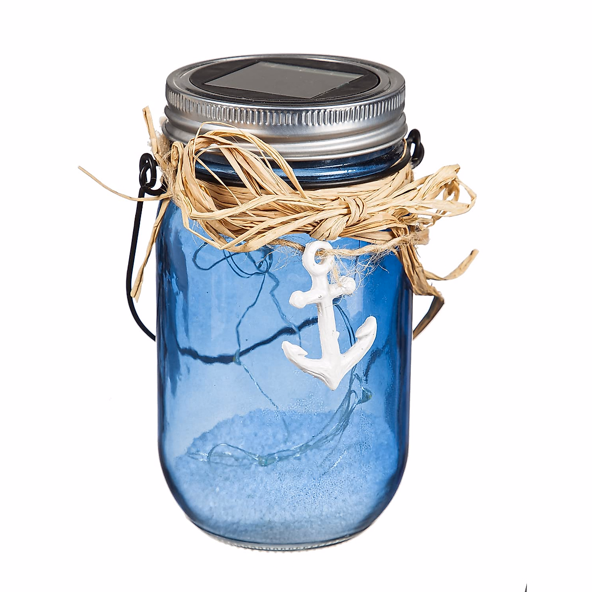 Evergreen Solar Coastal Lantern, Blue Anchor Durable and Well Made Garden Accent for Home Patio Yard