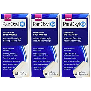 PanOxyl Pm Overnight Spot Patches With Advanced Hydrocolloid Healing Technology, 40 Count (Pack of 3)