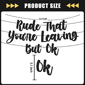 Cocomigo Rude That You're Leaving but Ok Banner Hanging Swirls Going Away Party Decorations Coworker Farewell Decorations Party, Retirement Party Decorations