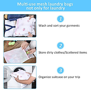 GOGOODA 7Pcs Mesh Laundry Bags for Delicates with Premium Zipper, Travel Storage Organize Bag, Clothing Washing Bags for Laundry, Blouse, Bra, Hosiery, Stocking, Underwear, Lingerie