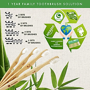Green2You - Set of 4 Bamboo Toothbrushes