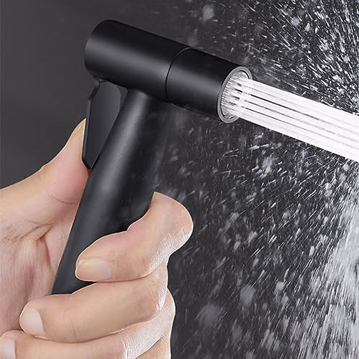 Roscid Sink Faucet Sprayer Set, Handheld Bidet Sprayer for Toilet, Metal Sprayer, with M22 M24 G1/2 Adapters and 3m Hose for Kitchen Sink, Bathroom or Toilet, Matte Black. (Faucet Not Included)