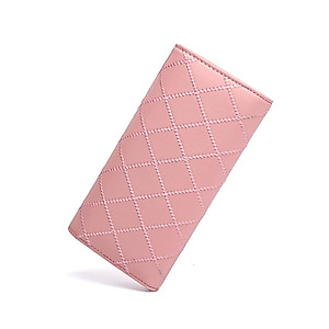 Xeminor Wallet Women's 3 Fold Wallet Ladies Long Wallet Ladies Gift Large Capacity Ladies Wallet Multi-function PU Leather Wallet 1Pcs Pink
