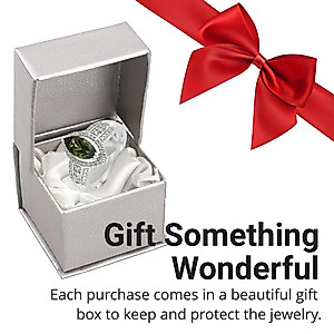 SHOP LC Ct 1 925 Sterling Silver Moldavite Promise Ring for Women Jewelry Engagement Anniversary Wedding Promise Platinum Plated Zircon Bride Size 8 Birthday Gifts for Women