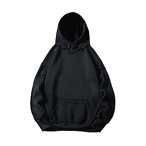 Oversized Hoodie for Women, Y2k Hoodie Women Casual Fall Winter Solid Color Pullover Hooded Loose Fit Fleece Sweaters Long Sleeve Fashion Sweatshirt with Pockets College Hoodies(A Black,Small)