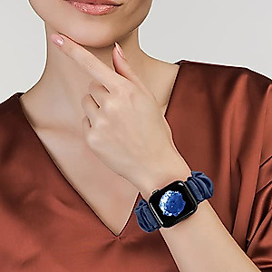 Fimpressiont 10 Packs Compatible with Apple Watch Bands Scrunchies 38mm 40mm 41mm 42 mm 44mm 45mm Women Girls Cute Cloth Pattern Printed Fabric Wristbands Straps Band for iWatch Series 8/7/6/5/4/3/2/SE