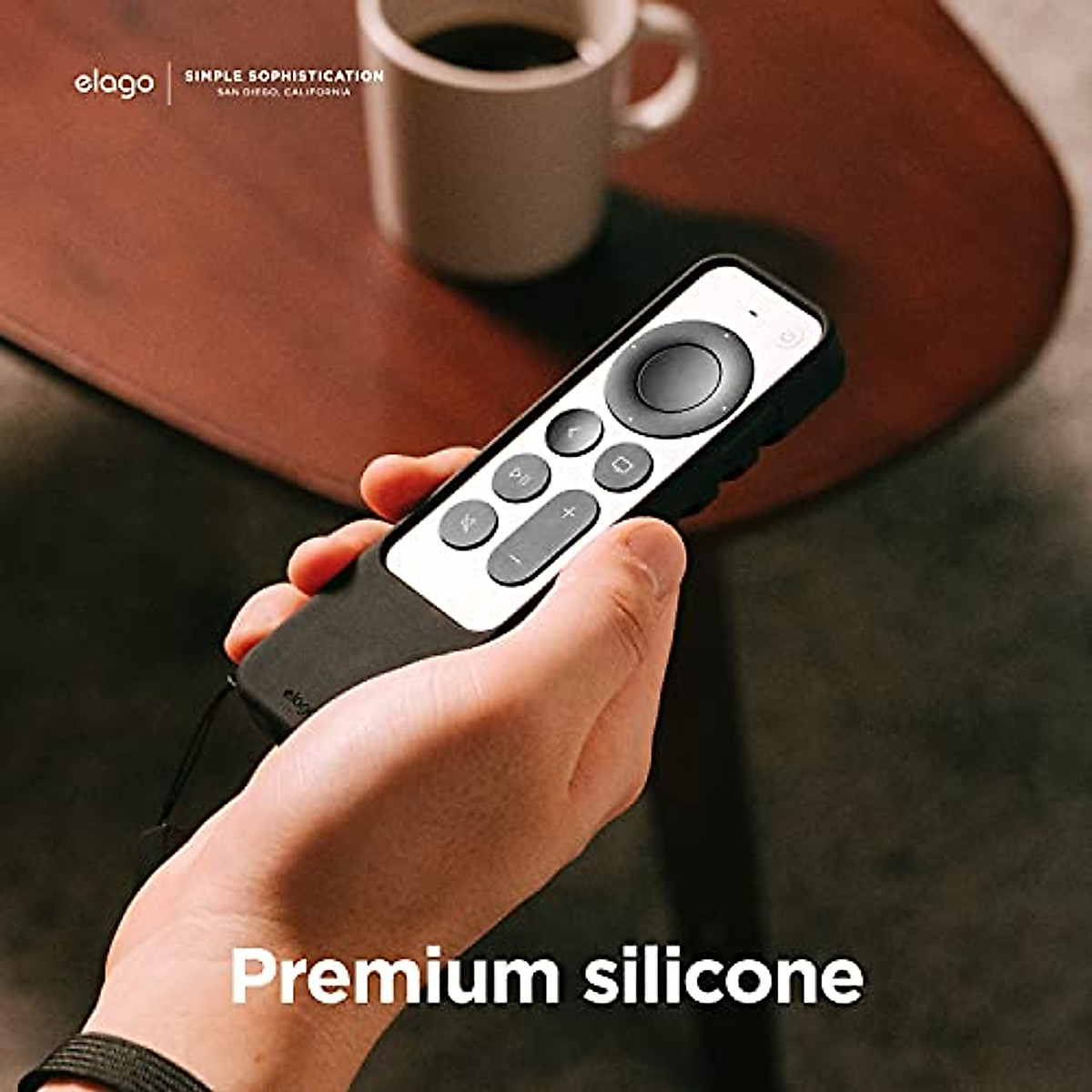 elago R3 Protective Case Compatible with 2022 Apple TV Siri Remote 3rd Generation, Compatible with 2021 Apple TV Siri Remote 2nd Gen - Lanyard, Great Grip, Shock Absorption, Drop Protection [Black]